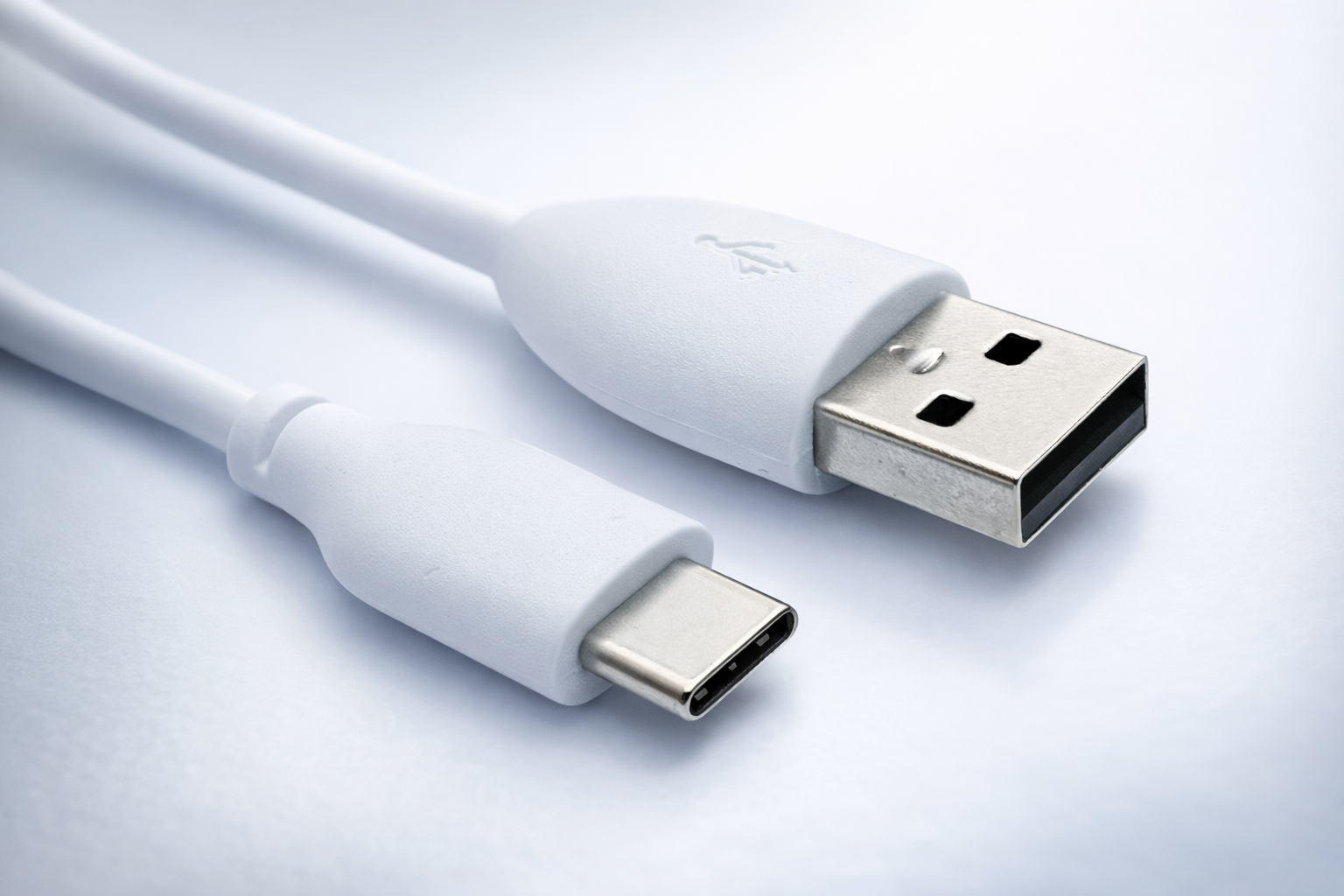 USB 2.0 A to Type-C Cable | White, 1m | Walta Electronic
